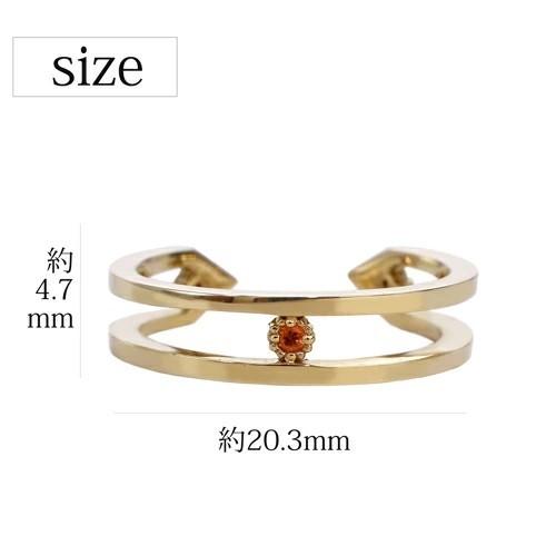 10金 K10 10k K10YG イエローゴールド リング サムリング 親指リング ♯13〜 C型 指輪 オレンジサファイア イエローサファイア ジュエリー シンプル 上品 可愛い ...