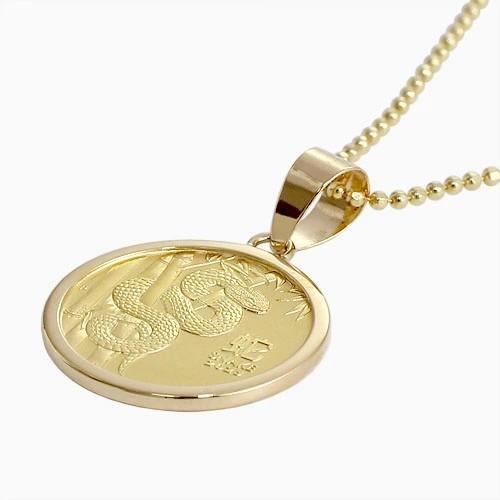 純金 K24 24金 1.5g GOLD PUREGOLD ゴールド COIN コイン 金貨 蛇 ヘビ 巳 干支 2025年 1/20オンス コイン コインペンダント お守りペンダント 縁起物 ...