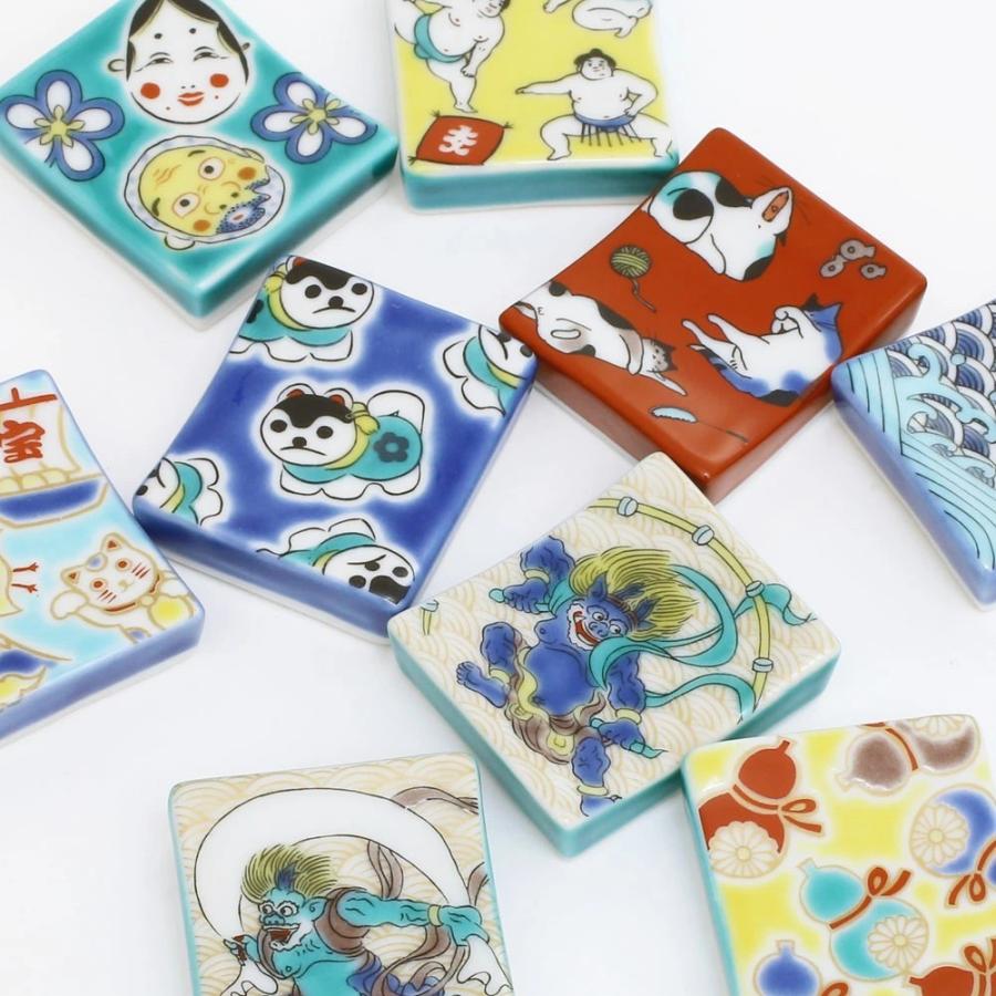 日本製 九谷焼 久谷焼 北陸伝統工芸 色絵 磁気 陶器 陶磁器 キッチン雑貨 日用品 カトラリーレスト 箸置き はしおき お洒落 芸術 ポーチ付 ひょっとこおかめ : ジュエリーウォーク心斎橋 ...