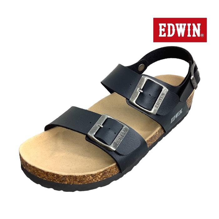 EDWIN 【エドウィン EDWIN EB1002 BLACK ブラック】メンズ バックベルト フットベットサンダル コンフォートサンダル サンダル 靴 キャンプ アウトドア : ウォーキング ...