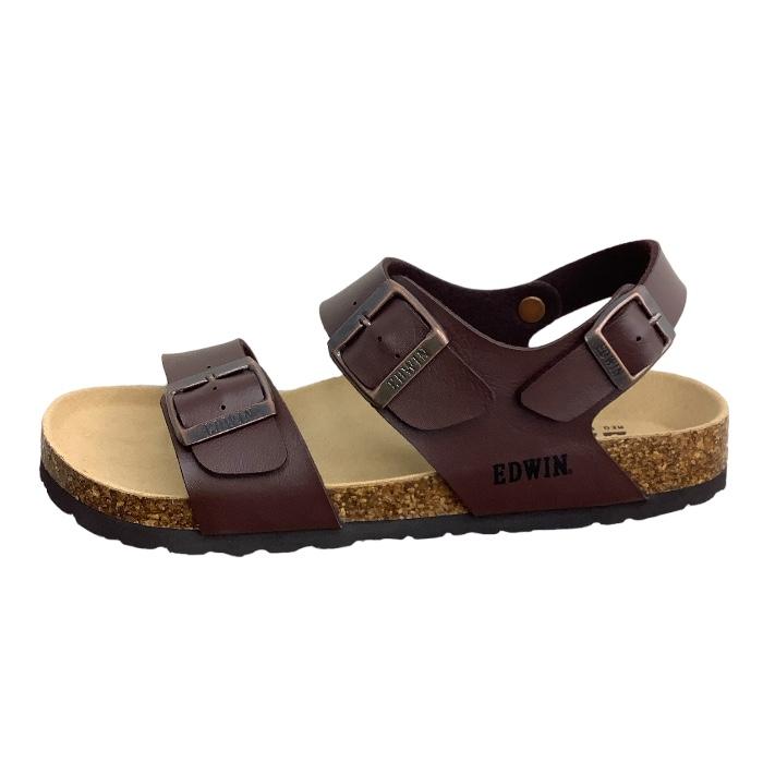 EDWIN 【エドウィン EDWIN EB1002 DARK BROWN ダークブラウン】メンズ バックベルト フットベットサンダル コンフォートサンダル サンダル 靴 キャンプ ア ...