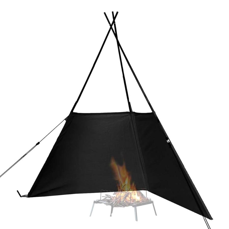 DOD(ディーオーディー) タキビノムコウ 幅調整可能な ティピー型 ウィンドスクリーン WS3-786-BK : 2435-011517 : ワンスタイル - 通販 - Yahoo!ショッピング