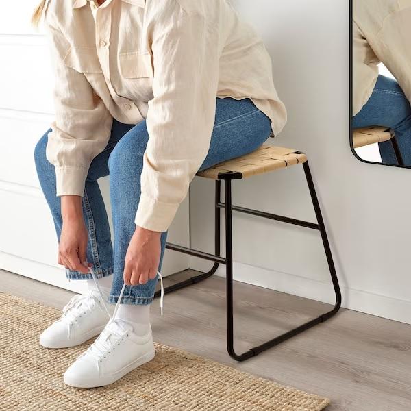 【IKEA】BOESKIL ボエスキル スツール, ブラック/ナチュラル, 47x48x45 cm :ikea-3111:WANNABEE Yahoo!店 - 通販 - Yahoo!ショッピング