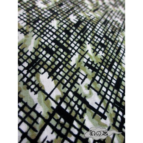 国産粋なメンズ浴衣 LLサイズ 黒・オリーブ系/幾何学柄 KMKLL-9 :wanokokolo-19-KMKLL-9:和の志 ヤフー店 ...