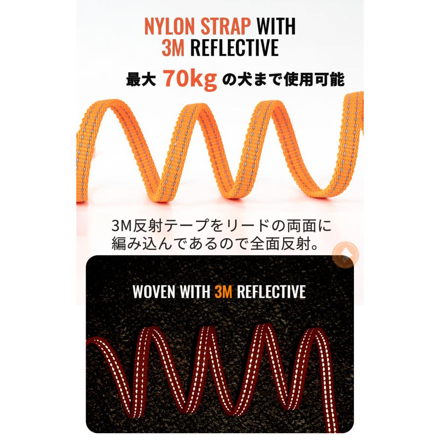 犬 リード 小型犬 大型犬 軽量41g 丈夫 2面反射 安全 安心 Truelove ブランド プレミアム カラビナ ロック 360回転 超軽量 3M リフレクティブリード : わんわん ...