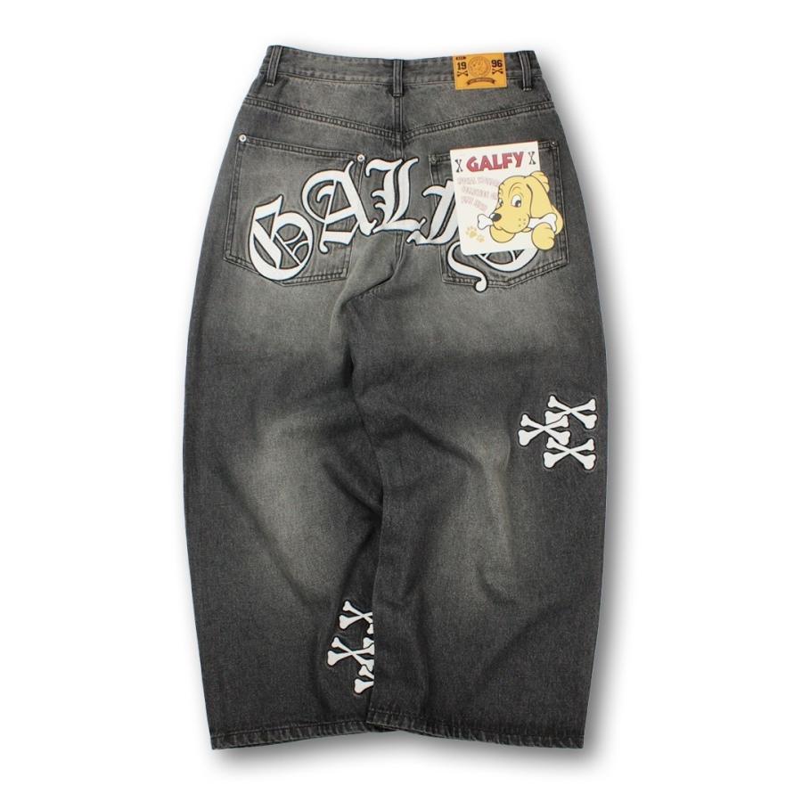 GALFY ガルフィー 骨骨カラーデニムパンツ 144012 Gパン ジーンズ #20 BLACK×WHITE #21 BLACK×GREEN ...