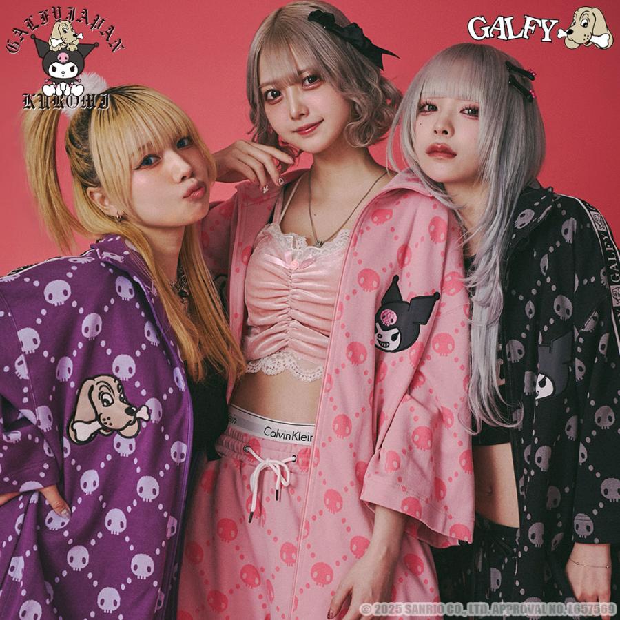 GALFY クロミ × ガルフィー コラボ ドクロだらけ夏セットアップ KUROMI サンリオ SANRIO セットアップ SETUP 上下セット 152052 闇系 闇属性 地雷系 25SS ...