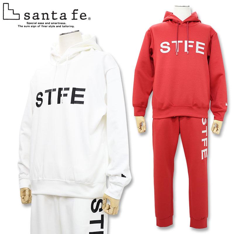 サンタフェ STFE ロゴ パーカー スエットパンツ セットアップ ホワイト レッド 81102 81105 L LL 3L santafe : わんわん洋品店 - 通販 - Yahoo!ショッピング
