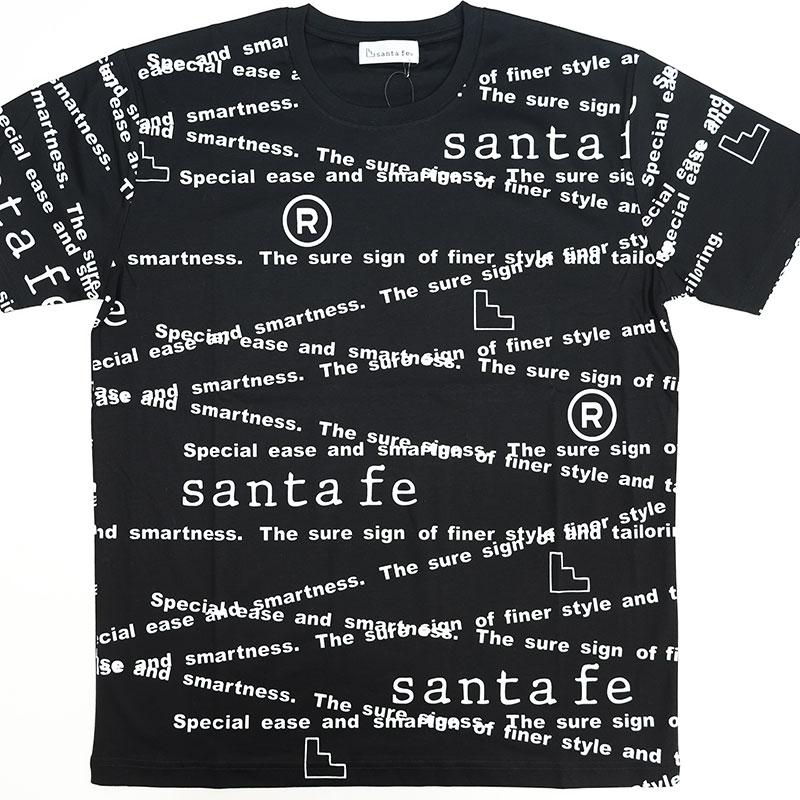 サンタフェ 総柄 半袖Tシャツ ショートパンツ セットアップ ホワイト シルバー ブラック ベージュ 259-83801 83802 L LL 3L 4L santafe 25SS ...
