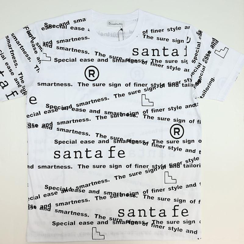 サンタフェ 総柄 半袖Tシャツ ショートパンツ セットアップ ホワイト シルバー ブラック ベージュ 259-83801 83802 L LL 3L 4L santafe 25SS ...