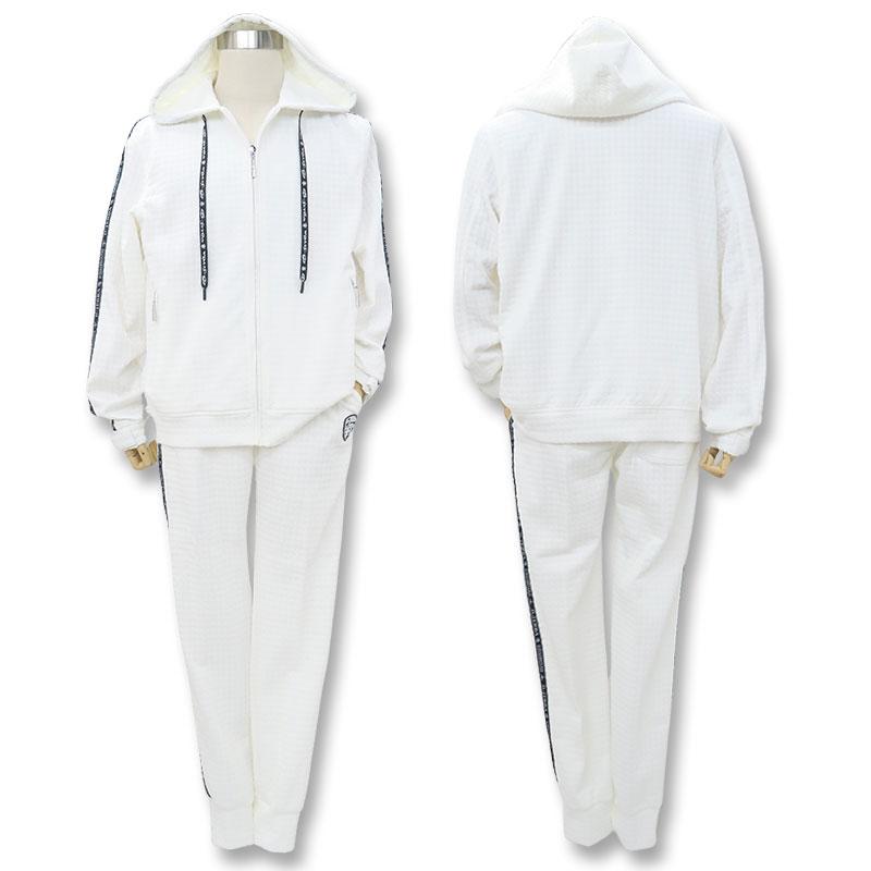 ジェルバ 長袖 セットアップ フルジップ イージーパンツ 371003 白 04 黒 15 M L LL 3L JERBA 上下セット パンツ ...