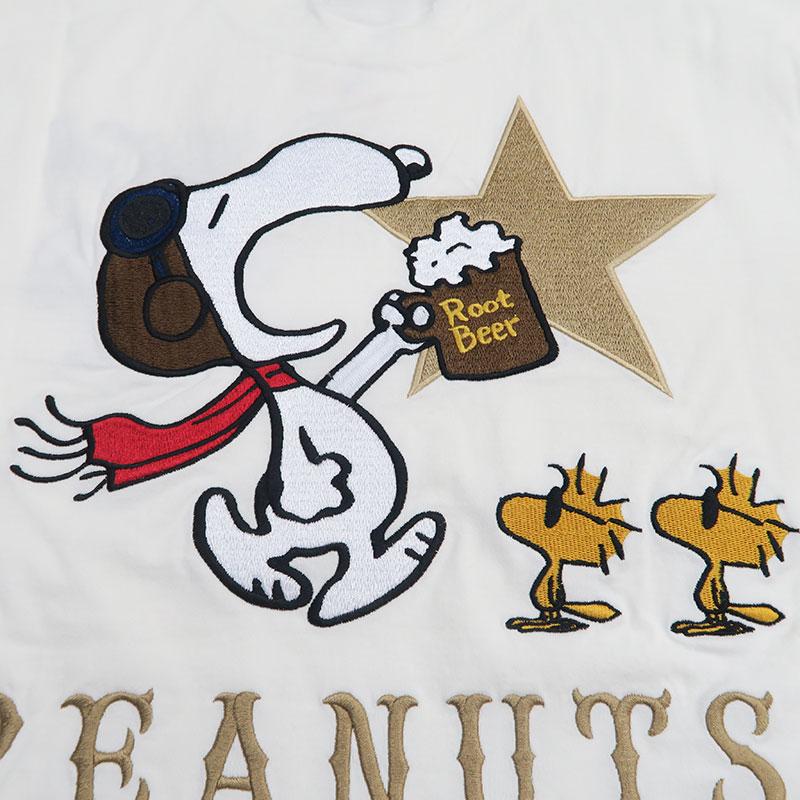 Flag staff フラッグスタッフ FlagStaff スヌーピー 刺繍 長袖 Tシャツ SNOOPY PEANUTS 423077 秋冬 白 黒 M L XL XXL : わんわん洋品店 ...