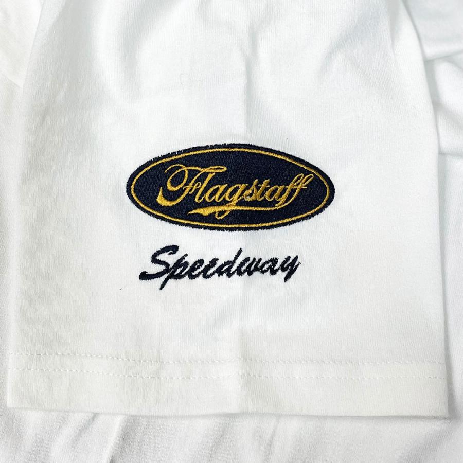 Flag staff SNOOPY×Flagstaff BIKER Tシャツ フラッグスタッフ スヌーピー刺繍 半袖Tシャツ 452094 バイク ライダー 白 黒 SNOOPY : わんわん ...