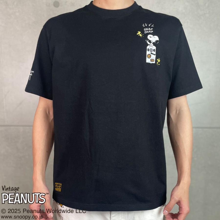 Flag staff SNOOPY×Flagstaff Skateboard Tシャツ フラッグスタッフ スヌーピー刺繍 半袖Tシャツ ...