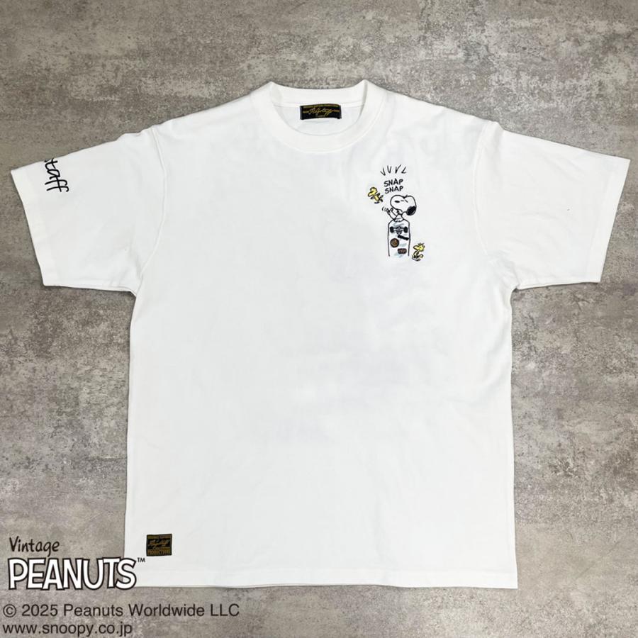 Flag staff SNOOPY×Flagstaff Skateboard Tシャツ フラッグスタッフ スヌーピー刺繍 半袖Tシャツ ...