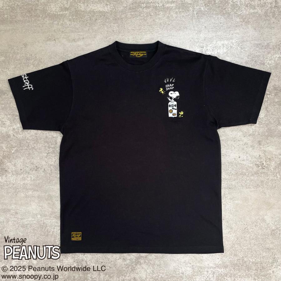 Flag staff SNOOPY×Flagstaff Skateboard Tシャツ フラッグスタッフ スヌーピー刺繍 半袖Tシャツ ...