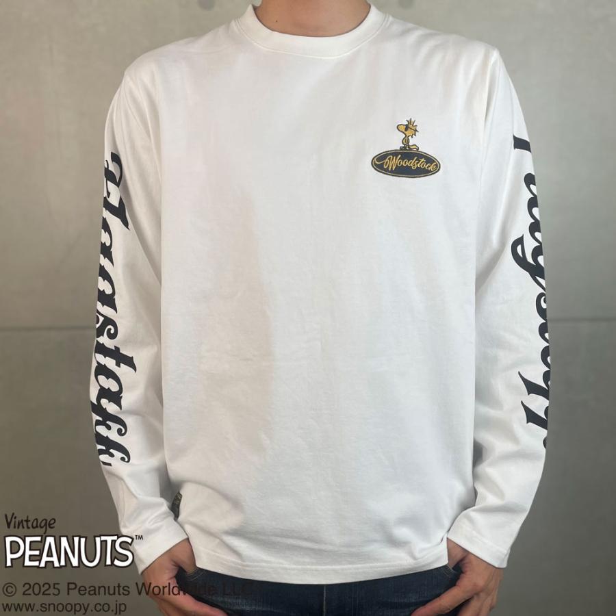 Flag staff SNOOPY×Flagstaff PEANUTS BIKER TEE フラッグスタッフ スヌーピー 刺しゅう 長袖 Tシャツ M L XL XXL 453001 白 黒 ...