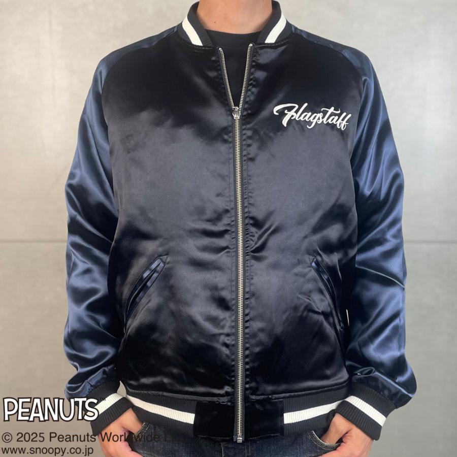 Flag staff SNOOPY×Flagstaff Flying PEANUTS MOTORCYCLE SJ フラッグスタッフ スヌーピー ウッドストック 刺しゅう スカジャン M L ...