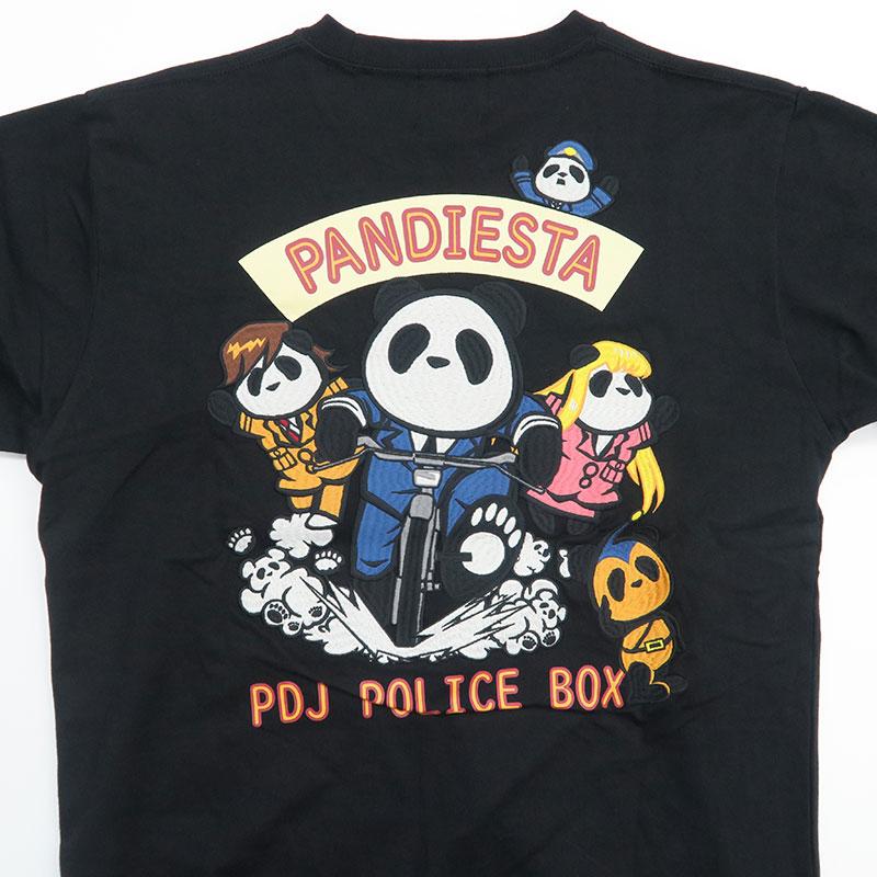 PANDIESTA パンディエスタ 半袖Tシャツ523858 白 000 黒 012 L XL XXL 熊猫 PDJ POLICE BOX ...