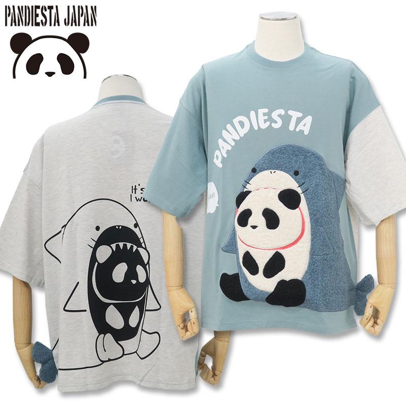 PANDIESTA（パンディエスタ） サメパンダ しっぽ付き 半袖Tシャツ 554750 L XL PANDIESTA JAPAN メンズ ...