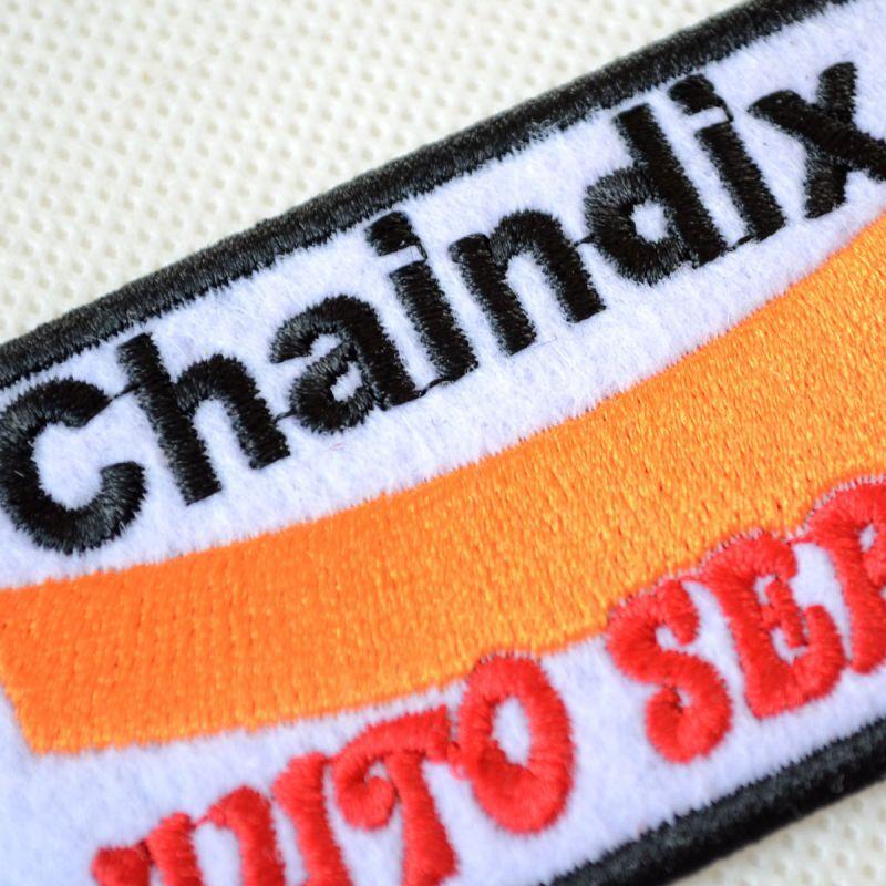 ワッペン アイロン おしゃれ 刺繍 USAアドバタイジングワッペン Chaindix ホワイト＆ブラック 名前 作り方 100831-22 ...
