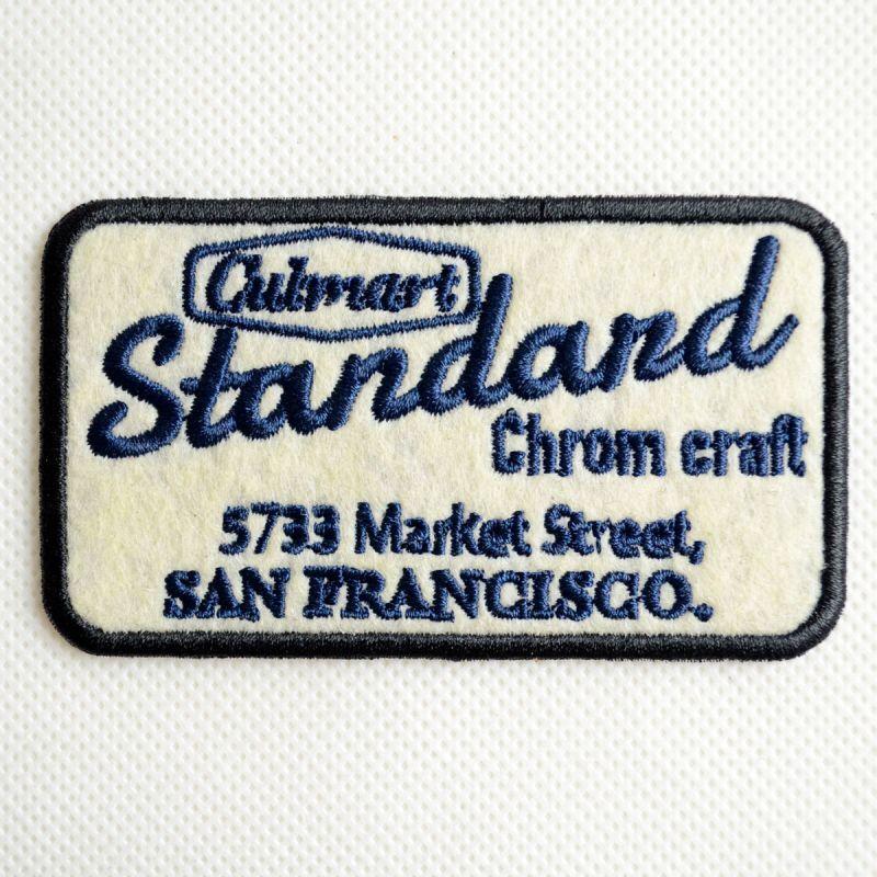 ワッペン アイロン おしゃれ 刺繍 USAアドバタイジングワッペン Standard chrom craft ブラック＆ホワイト 名前 作り方 ...