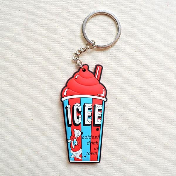 ワッペン アイロン おしゃれ 刺繍 ラバーキーチェーン ICEE CUP(レッド) ICEE-RD ハンドメイド アップリケ タグ ...