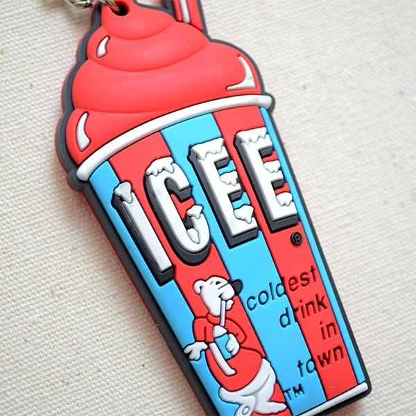 ワッペン アイロン おしゃれ 刺繍 ラバーキーチェーン ICEE CUP(レッド) ICEE-RD ハンドメイド アップリケ タグ ...