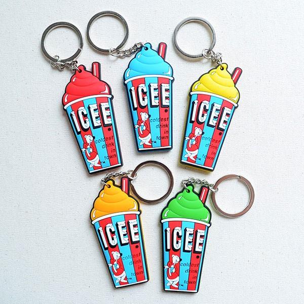 ワッペン アイロン おしゃれ 刺繍 ラバーキーチェーン ICEE CUP(レッド) ICEE-RD ハンドメイド アップリケ タグ ...