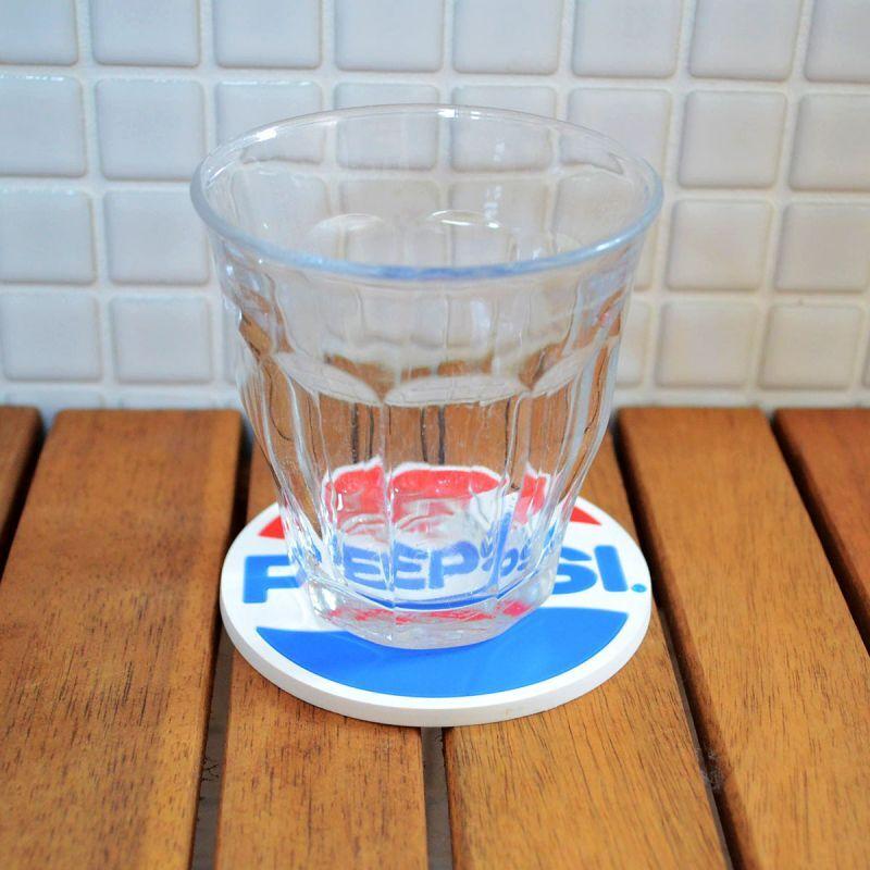 ワッペン アイロン おしゃれ 刺繍 コースター PEPSI ラバー PEPSI-LOGO-coaster ハンドメイド アップリケ タグ ...
