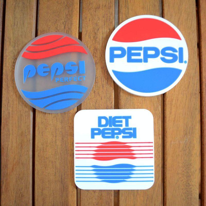 ワッペン アイロン おしゃれ 刺繍 コースター PEPSI ラバー PEPSI-LOGO-coaster ハンドメイド アップリケ タグ ...