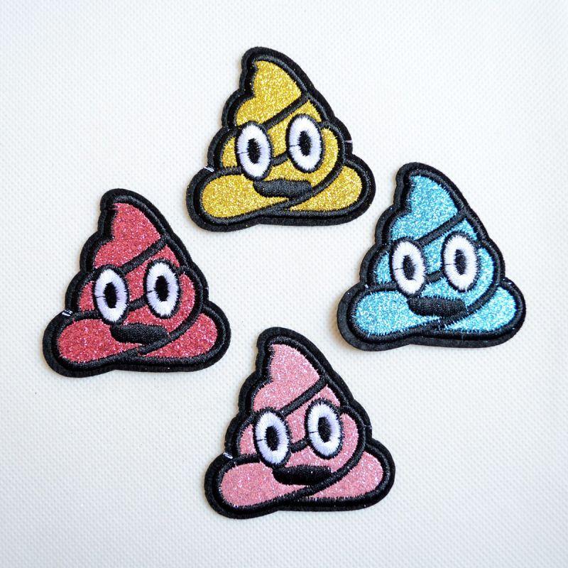 ワッペン アイロン おしゃれ 刺繍 うんち ブルー ラメ入り 名前 作り方 PING-059 : ワッペン・雑貨通販ワッペンストア - 通販 - Yahoo!ショッピング