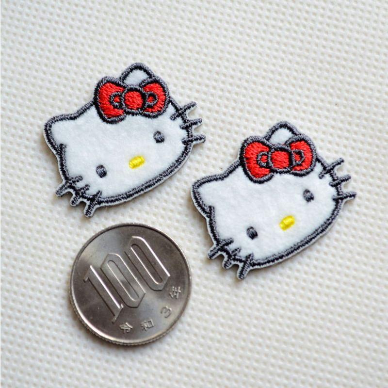 sanrio キティ ワッペン アイロン おしゃれ 刺繍 ハローHELLO KITTY サンリオ 2枚組 名前 作り方 SCW480-SCW47 : ワッペン・雑貨通販ワッペンストア - 通販 ...