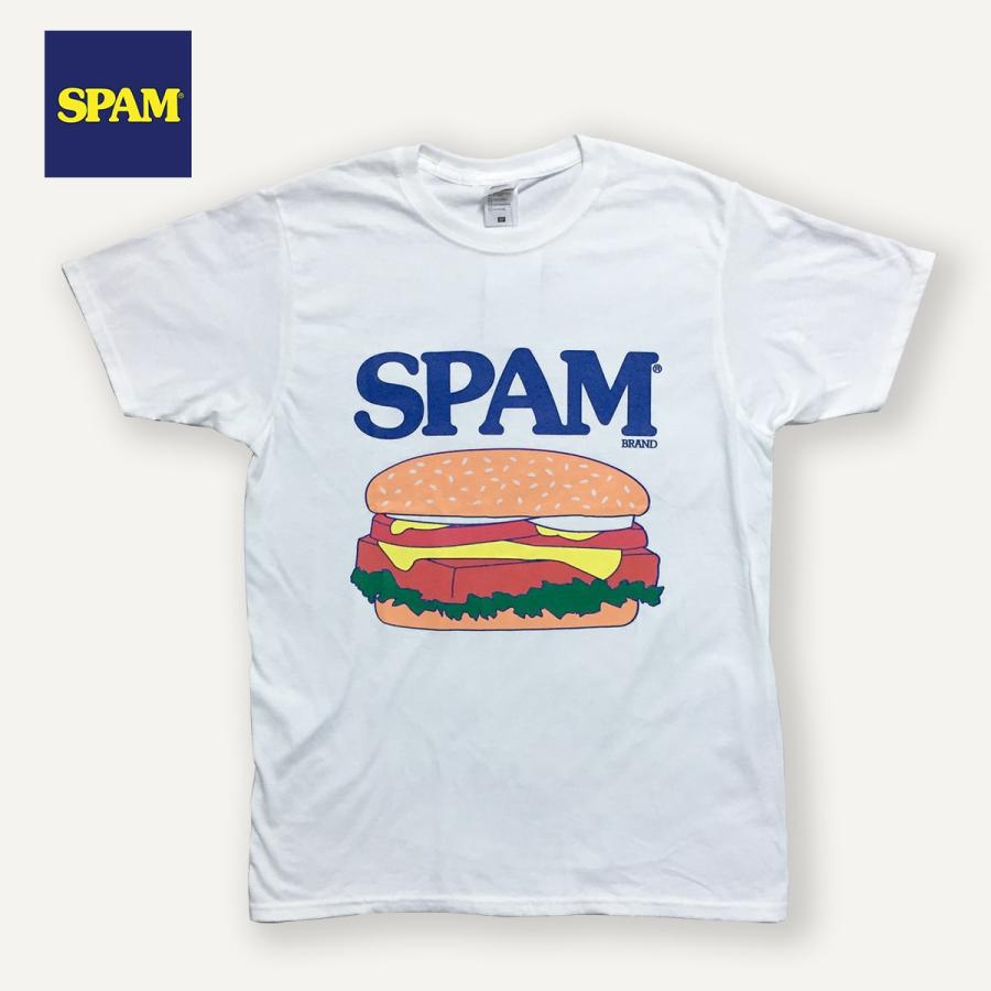 ワッペン アイロン おしゃれ 刺繍 SPAM T-SHIRT BURGER ICON ハンバーガー スパム Tシャツ アメリカン アメカジ ...