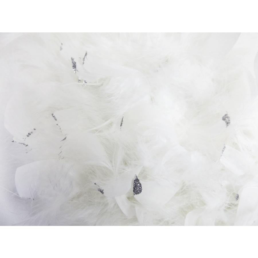 ショール スワン 羽毛 白にラメ銀白羽根 振袖 成人式 卒業式 袴 着物