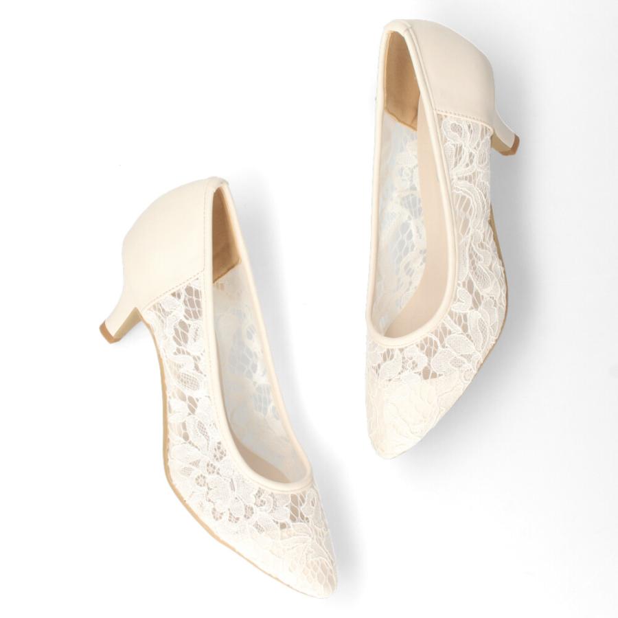 Parade パンプス 6センチヒール アーモンドトゥ レース チュールパンプス カジュアル 二次会 パーティ 991111 靴 レディース ...