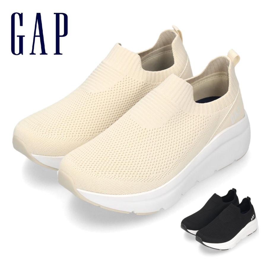 ギャップ スニーカー レディース GPU22517 スリッポン 厚底 軽い メッシュ素材 通気性 クッション性 シンプル ベージュ ブラック デイリー GAP : Parade ワシントン靴店 ...