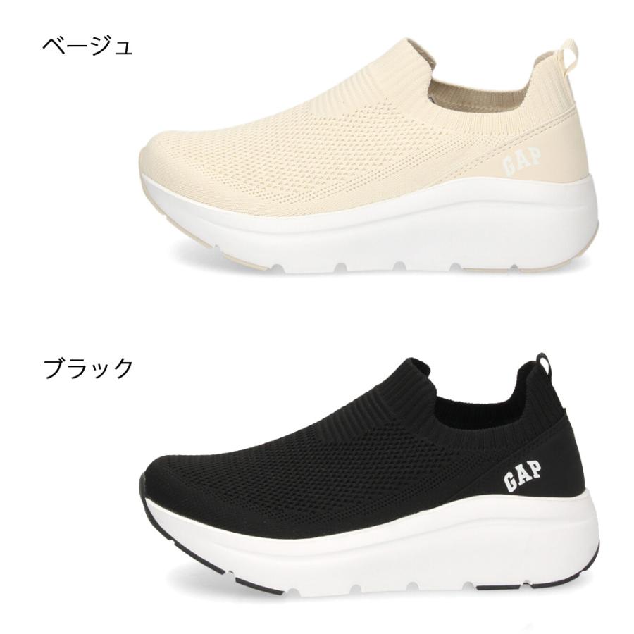 ギャップ スニーカー レディース GPU22517 スリッポン 厚底 軽い メッシュ素材 通気性 クッション性 シンプル ベージュ ブラック デイリー GAP : Parade ワシントン靴店 ...