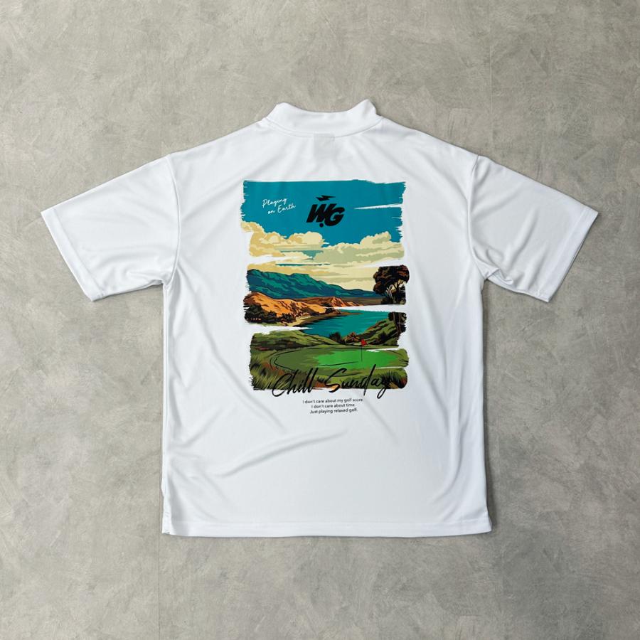 WG ゴルフ モックネック Tシャツ ”CHILL SUNDAY” ホワイト 速乾 1000035 : WASISTOCKTS - 通販 ...