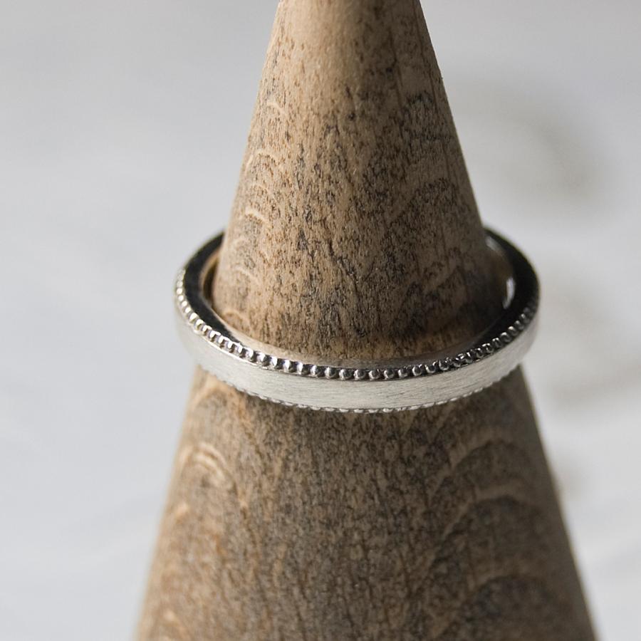 シルバーミルグレインフラットリング 2.4mm幅 つや消し 3号〜23号｜W.K.W. MILGRAIN FLAT RING 2.4 sv matte｜FA-652 : WAS KNOT ...