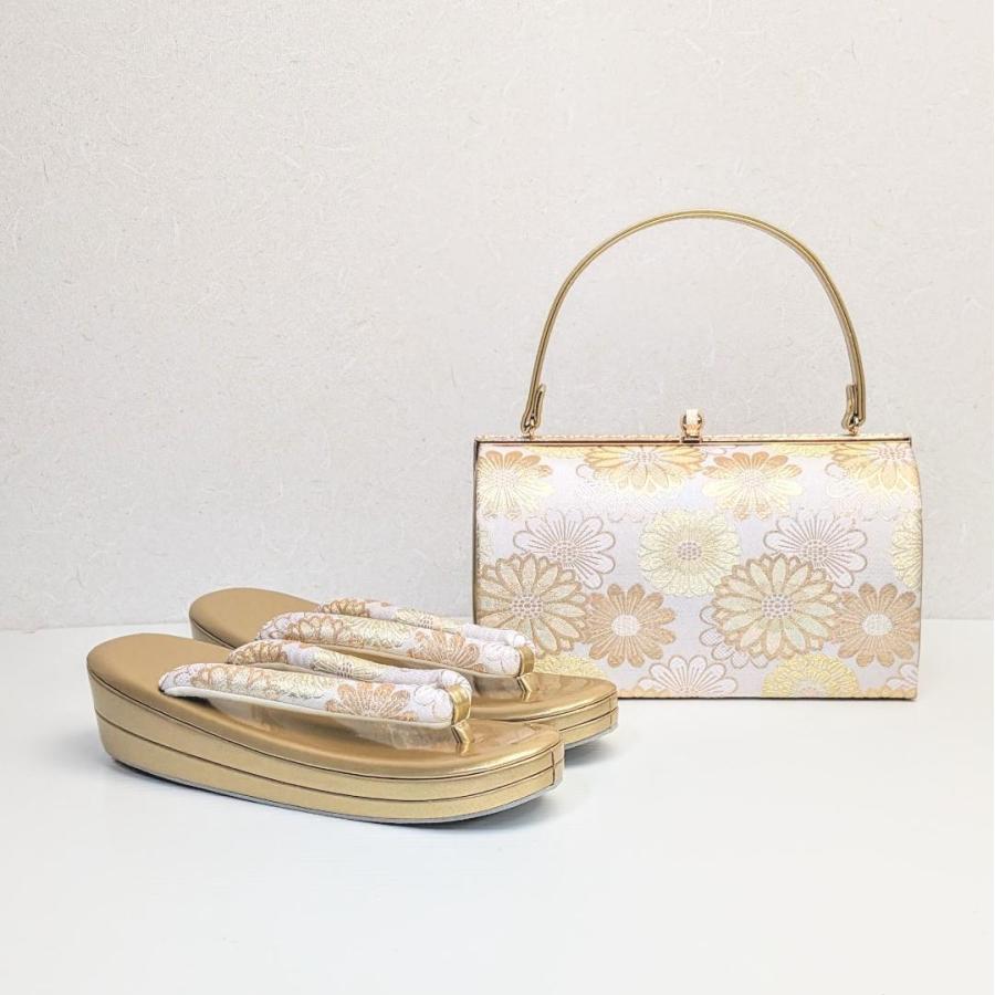 和装 草履バッグセット 金 ゴールド 帯地 菊花 古典 フリー/LLサイズ u87 : 和装 綾 - 通販 - Yahoo!ショッピング