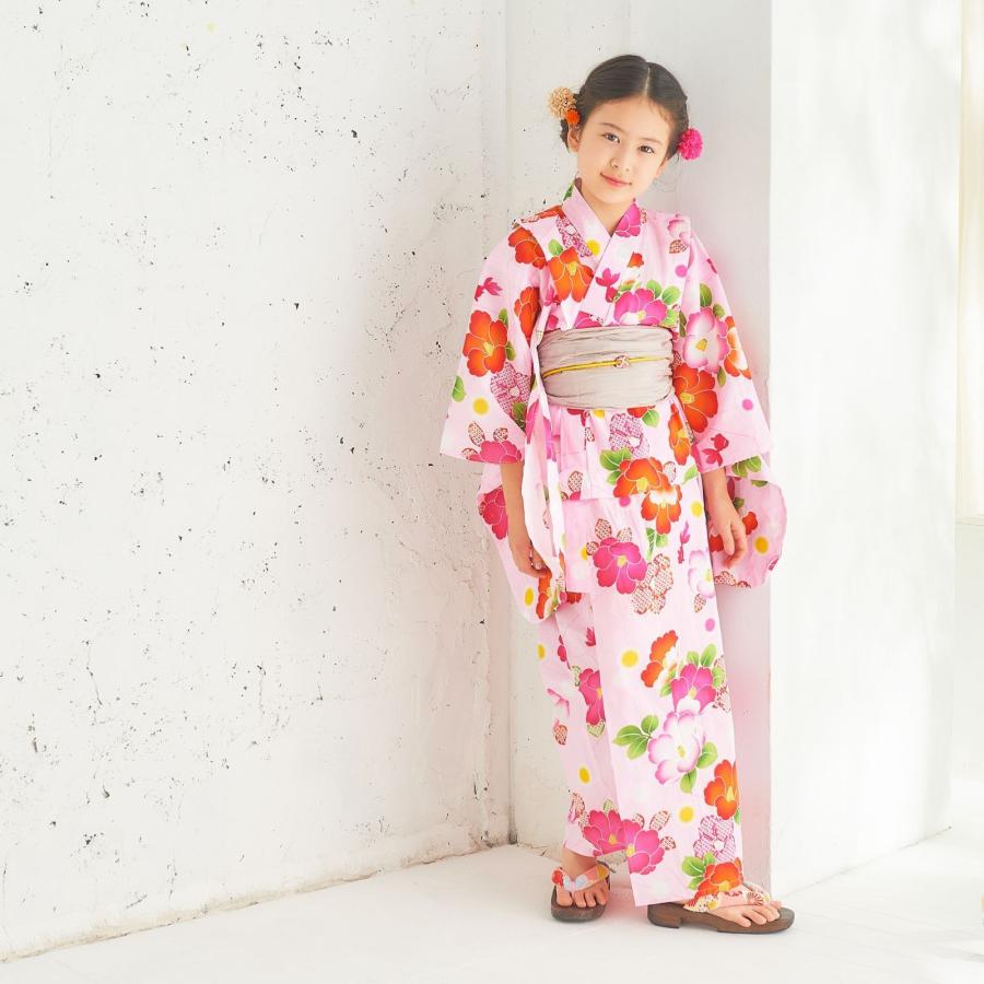 【浴衣 単品】キッズ 子供 ゆかた ピンク 椿 金魚 花柄 100〜150cm P11 : 和装 綾 - 通販 - Yahoo!ショッピング