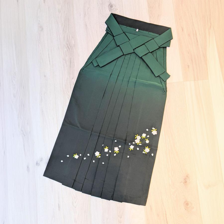 卒業袴 袴単品 グラデーション 刺繍 グリーン 緑 桜 SS〜LLサイズ : 和装 綾 - 通販 - Yahoo!ショッピング