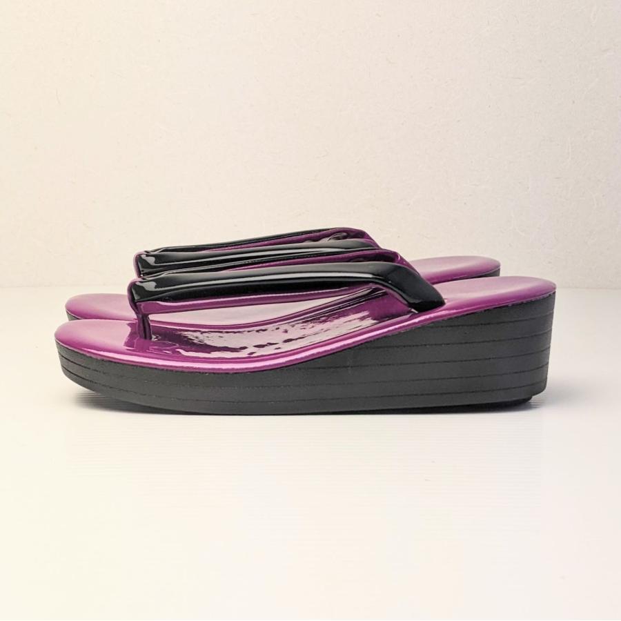 和装 ウレタン 草履 単品 エナメル 紫 黒 S/M/L/LL/3L w50-4 : 和装 綾 - 通販 - Yahoo!ショッピング