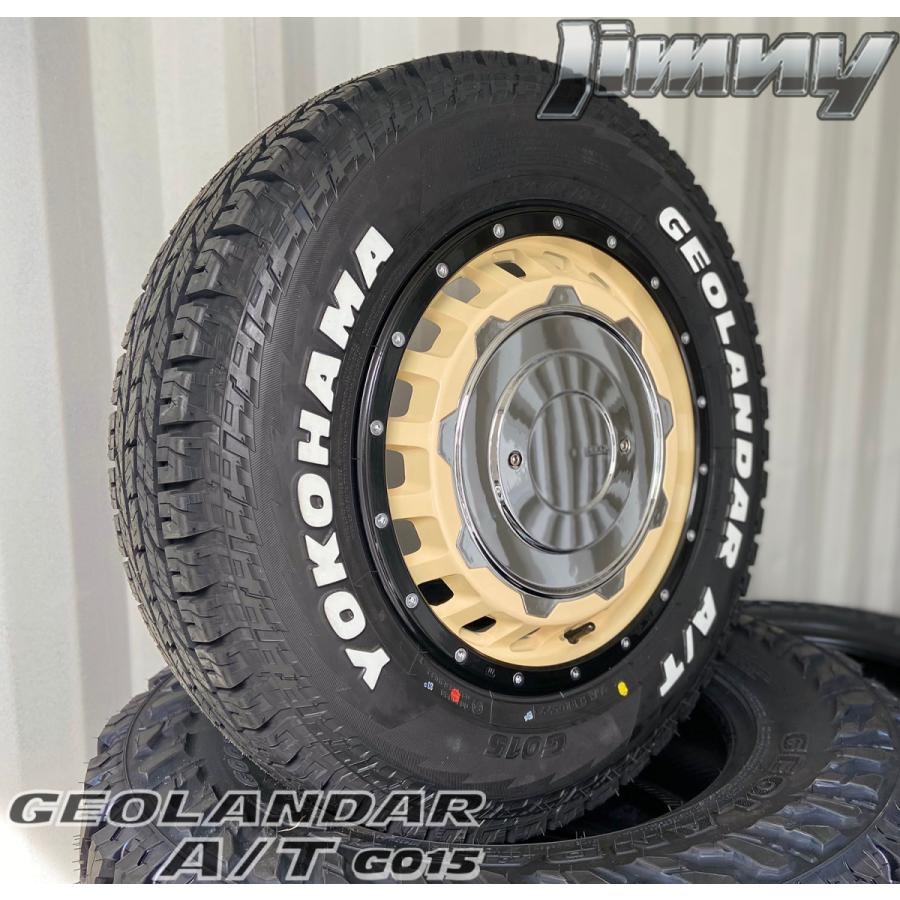 ジムニー JB23 JB64 JA11 JA12 JA22 タイヤホイール 16インチ ヨコハマ ジオランダー G015 A/T 185/85R16 4本セット ホワイトレター ...