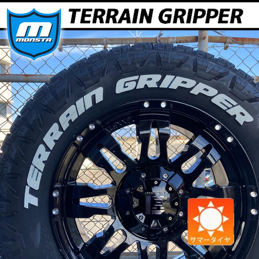 MONSTA TYRES 【特価品】プラド ハイラックス FJ パジェロ タイヤホイール 17インチ モンスタ テレングリッパー 265/70R17 ホワイトレター 新品 4本セット ...