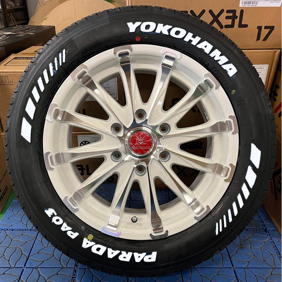 ハイエース 車検対応 新品 タイヤホイール 17インチ 200系ハイエース BD12 ヨコハマ パラダ 215/60R17 ホワイトレター ...