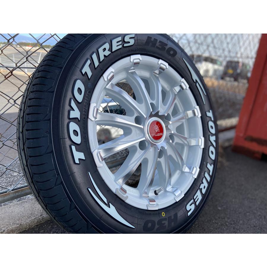 ハイエース トーヨータイヤ H30 215/65R16 ホワイトレター 200系ハイエース レジアスエース 車検対応タイヤ＆ホイールセット 4本セット 1台分 16インチ BD12 ...