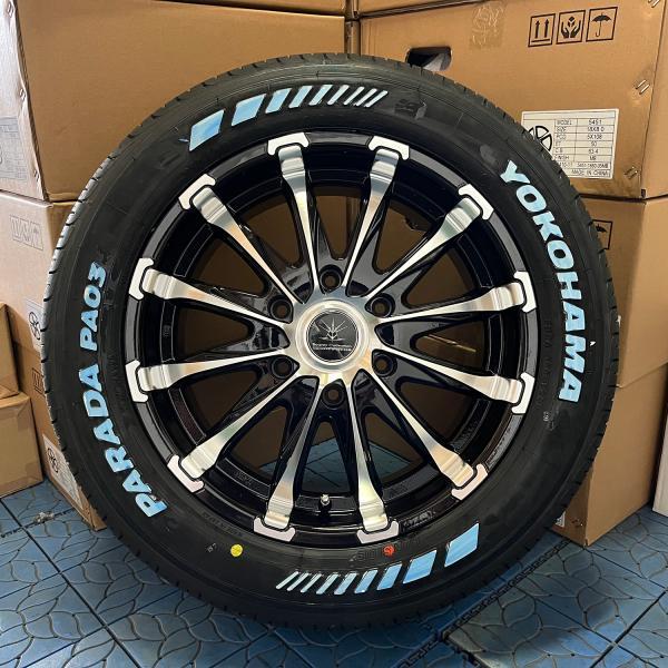 PARADA PA03 ハイエース200系 タイヤホイールセット ヨコハマ パラダ 215/65R16 ホワイトレター 車検対応 バン規格適合 ...