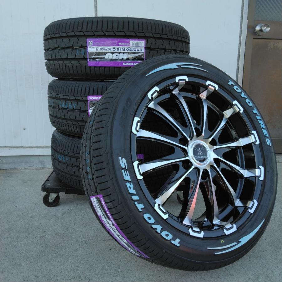 200系ハイエース タイヤホイールセット New TOYO H30 225/50R18 ホワイトレター 18インチ BD12 新品 4本セット ...